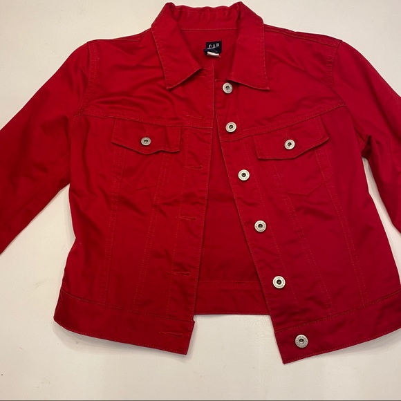 GAP | Jackets & Coats | Vintage Gap Red Denim Jacket | Poshmark